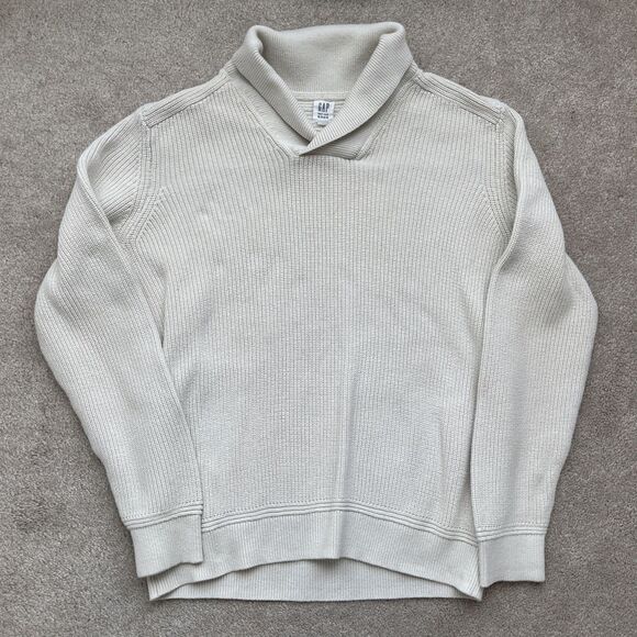 GAP | Sweaters | Gap Fisherman Sweater Mens Large Shawl Collar Chunky ...